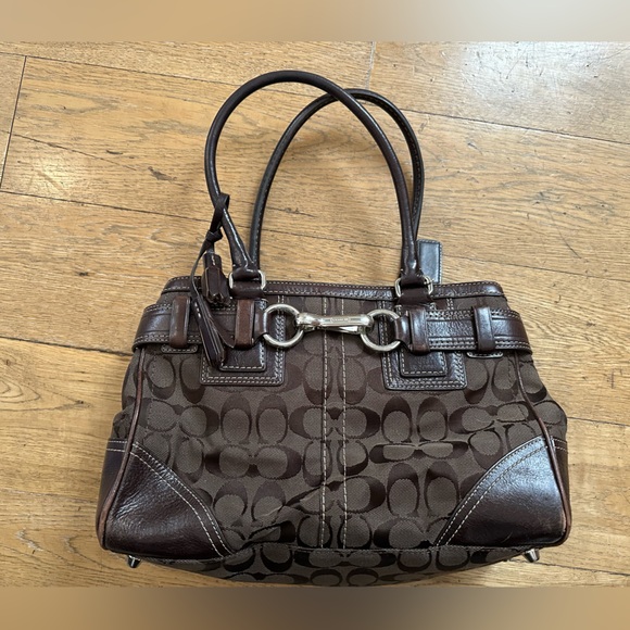 Coach | Bags | Coach Hampton Signature Jacquard Handbag Satchel ...